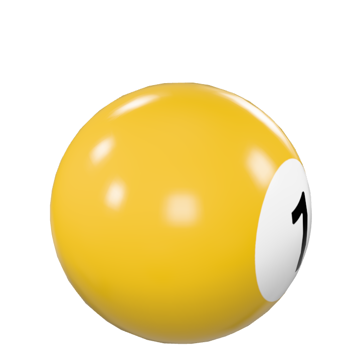 Pool Ball 1 Billiard Yellow - Free 3D Models on Pixabay