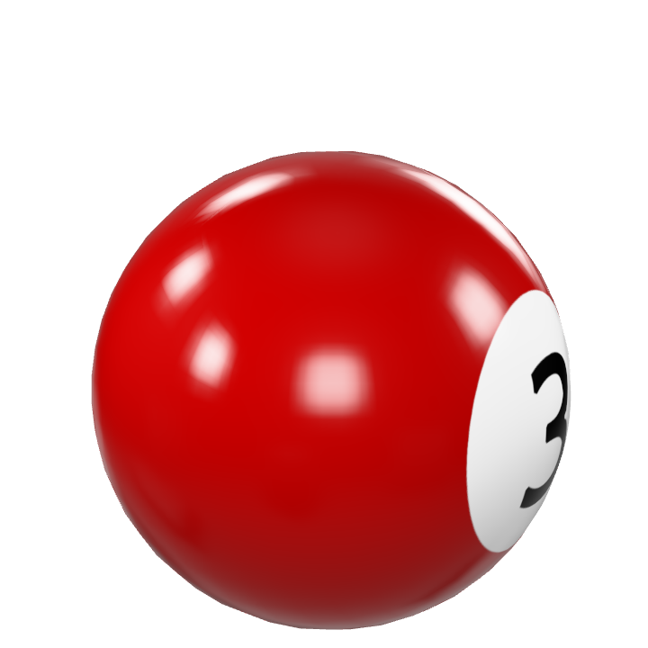 Bola De Bilhar 3 Vermelha - Modelos 3D gratuitos no Pixabay