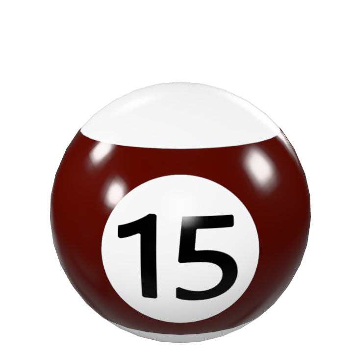 Bola Biliar 15 Merah Marun - Model 3D Gratis di Pixabay