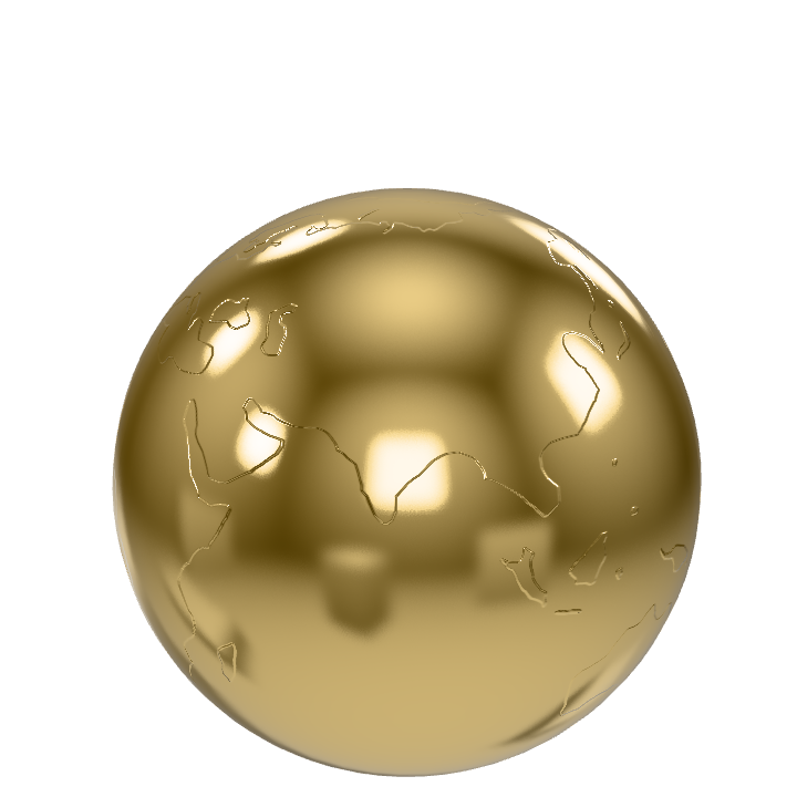 Gold Earth Golden Globe World Map - Free 3D Models on Pixabay