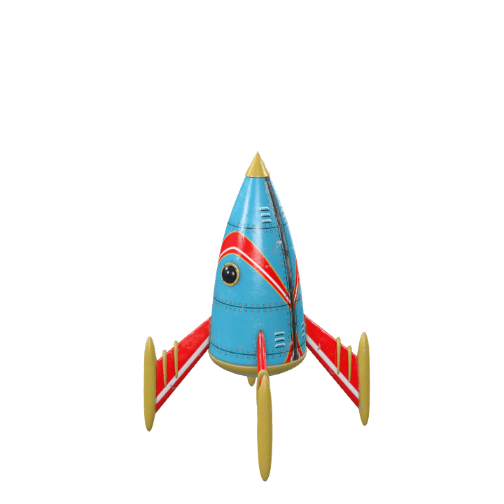 Rocket Ship Retro Space - Free 3D Models on Pixabay