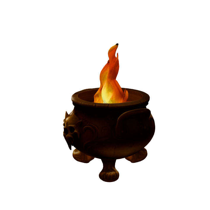 Witch Cauldron 3D Model Burning - Free 3D Models on Pixabay