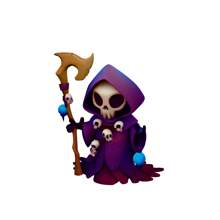 Cute Skeleton Mage Character - Free 3D Models on Pixabay