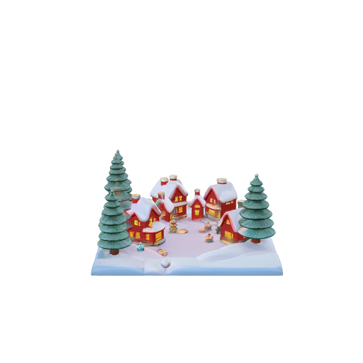 Village Snow Tree - Free 3D Models on Pixabay