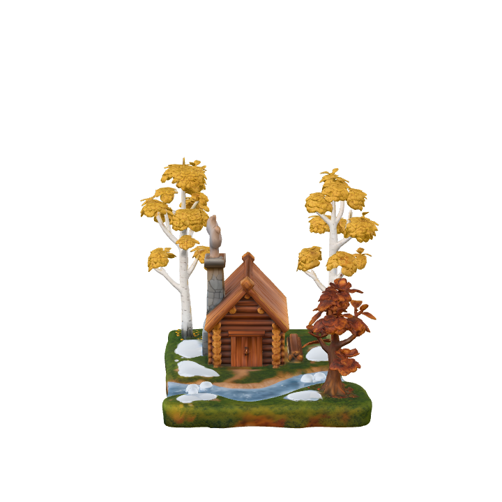 Isometric Cabin Diorama Low Poly - Free 3D Models on Pixabay