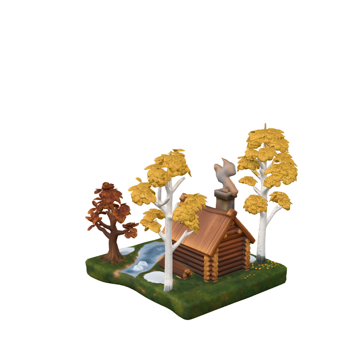 Isometric Cabin Diorama Low Poly - Free 3D Models on Pixabay