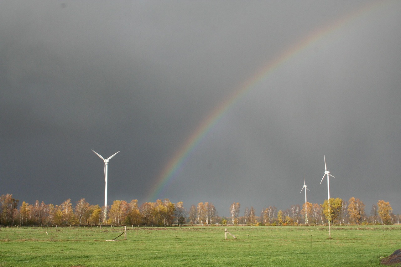 Windmill Rainbow Meadow - Free photo on Pixabay