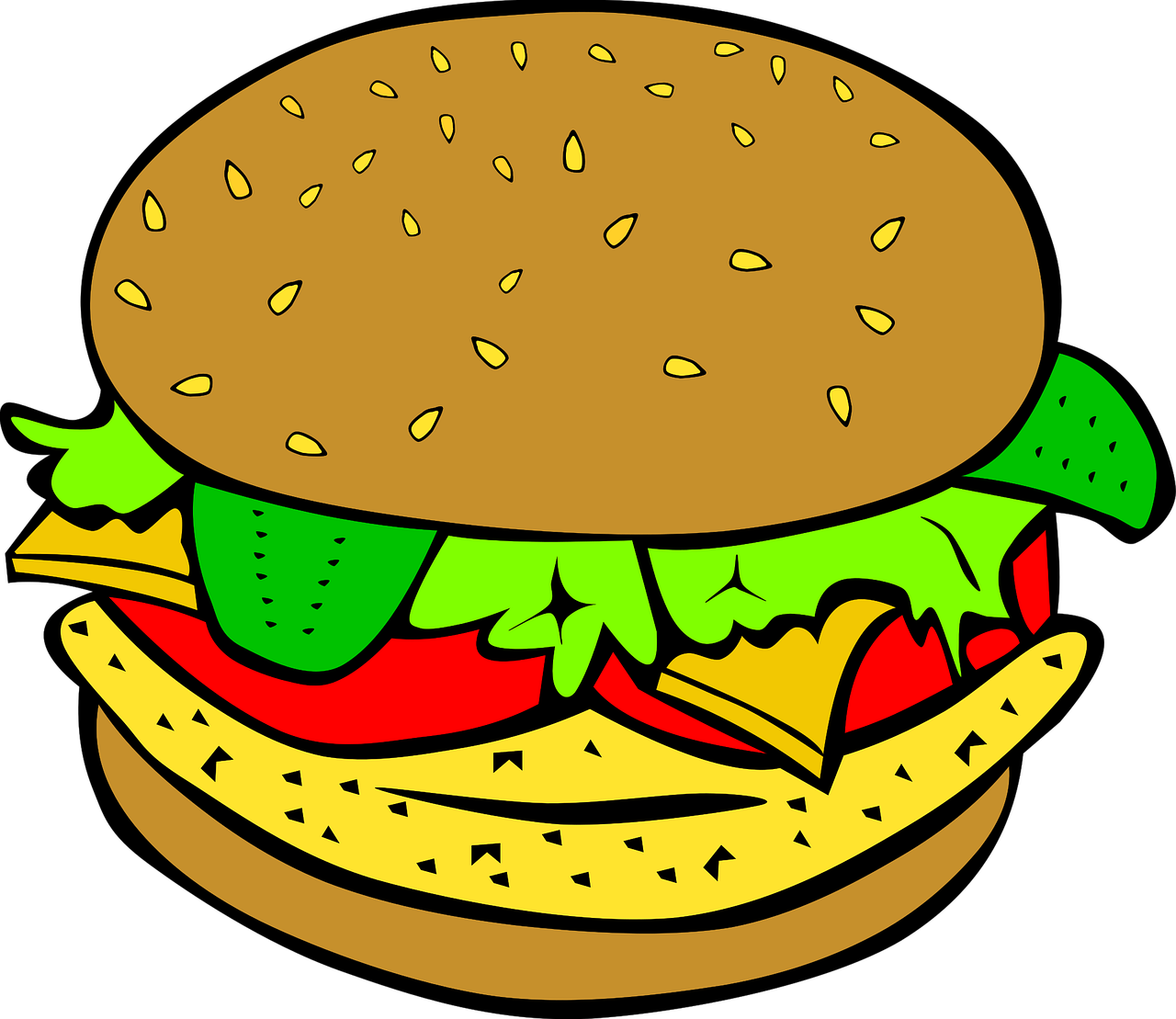Cartoon Hamburger Broodje Geïsoleerde Cheeseburger Illustratie;
