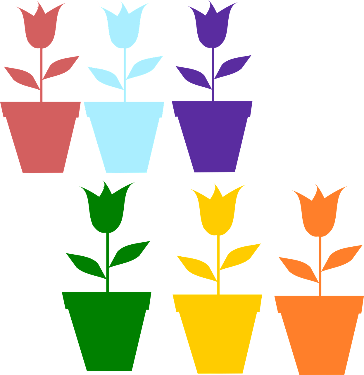 Download Tulips, Flowers, Pots. Royalty-Free Vector Graphic - Pixabay
