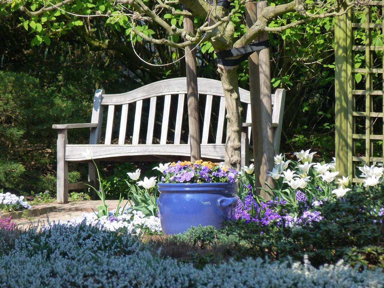 Garten Bank Frühling - Kostenloses Foto auf Pixabay