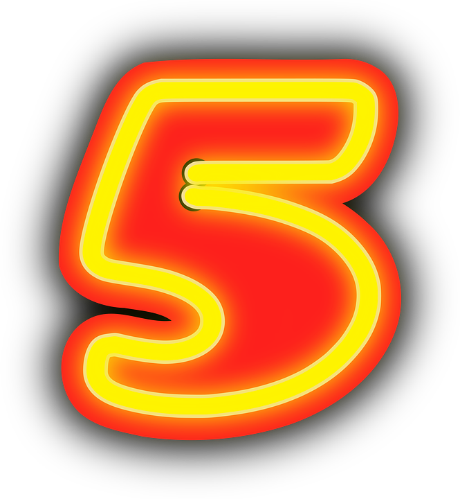 Free Vector Graphic Neon Five Numbers Numerals Sign Free Image