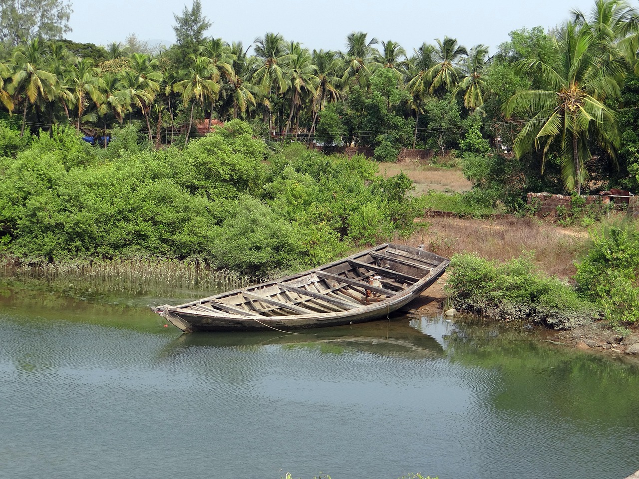 Country Boat Tidal Creek Coconut - Free photo on Pixabay