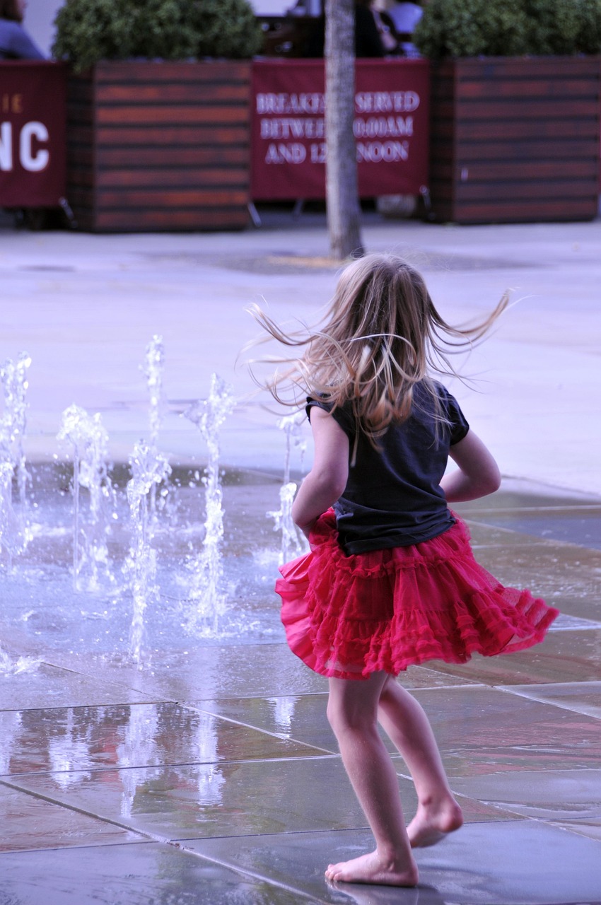 Little Girl Dancing In The Rain