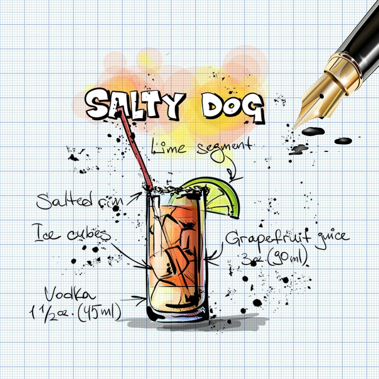 Download Salty Dog Cocktail Drink Royalty-Free Stock Illustration Image ...
