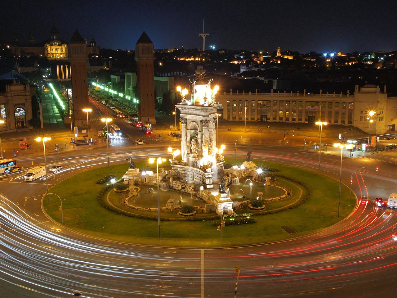 Spain Barcelona Square Night - Free photo on Pixabay