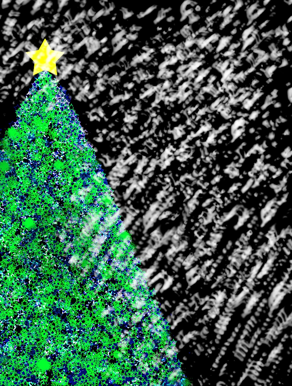 Download Christmas Tree, Heavy Snowfall, Night. Royalty-Free Stock ...