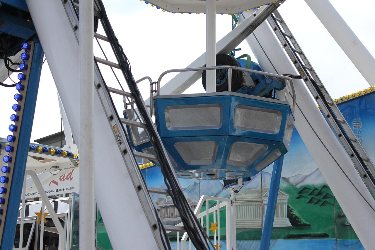 Ferris Wheel Cart Red Ferris Wheel Carts Stock Photo 1342404065