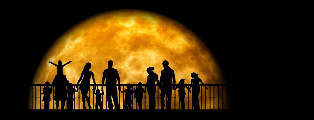 Download Night, Moon, Silhouettes. Royalty-Free Stock Illustration ...