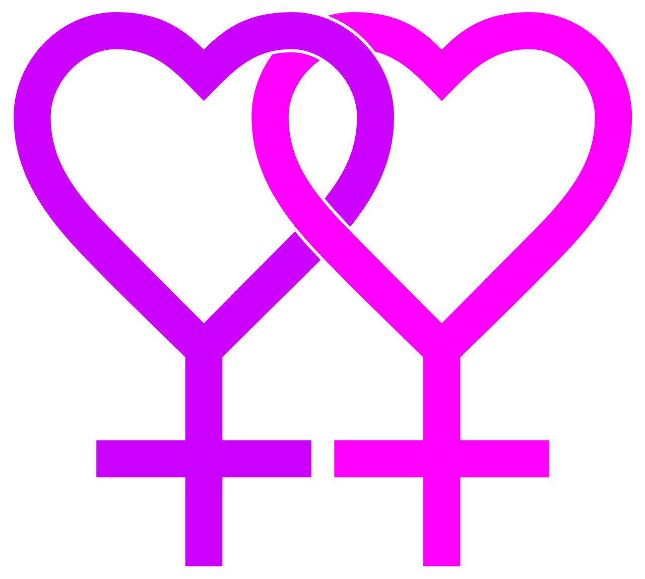 Download Hearts Color Pink, Entwined, Cross Under The Point. Royalty ...