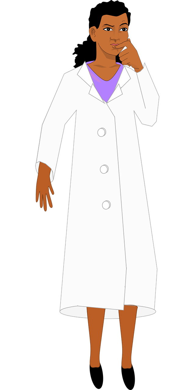 Black Female Cartoon Biologist
