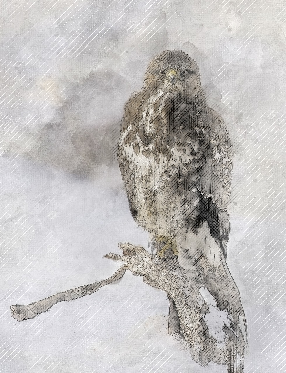 Download Buzzard, Bird, Buteo Buteo. Royalty-Free Stock Illustration ...