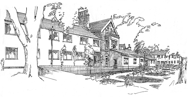 Country House Line Illustration - Free image on Pixabay