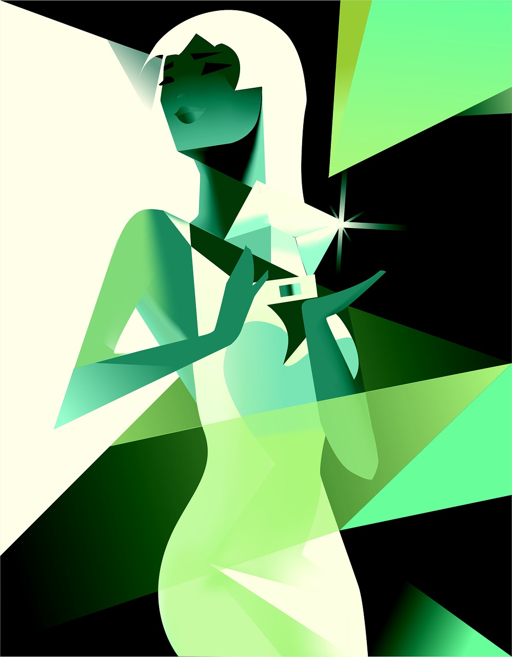 Download Young Woman, Diamond, Drawing. Royalty-Free Stock Illustration ...