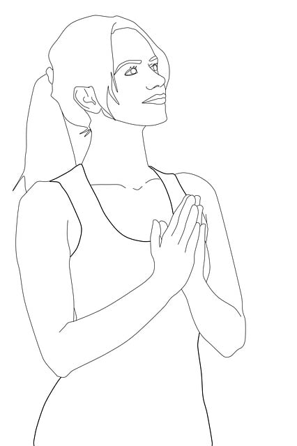 Download Praying Woman, Coloring Page, Evangelical Design. Royalty-Free ...