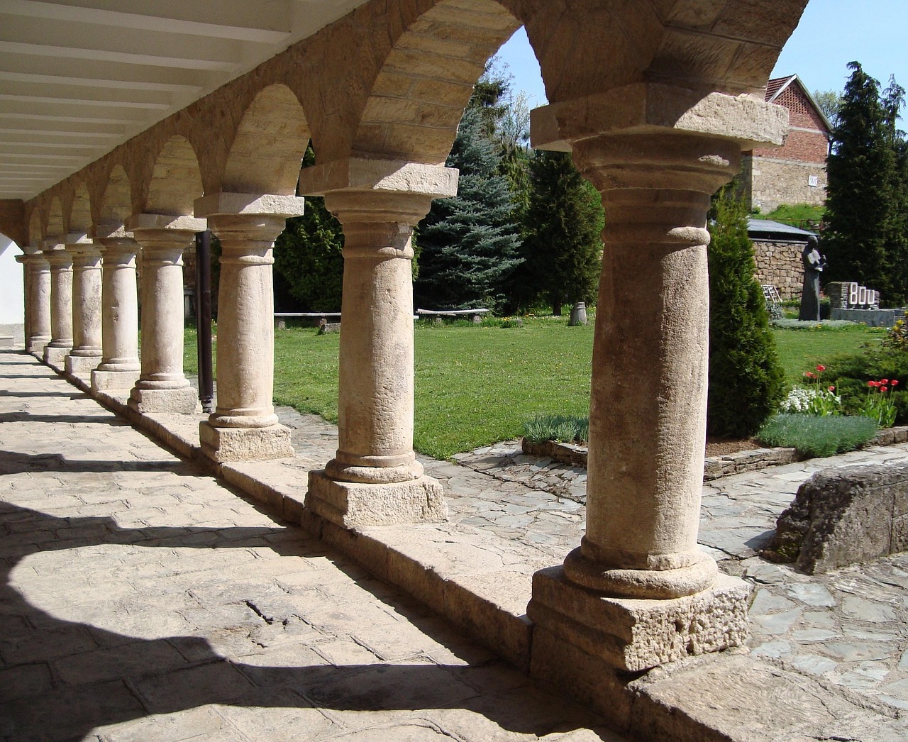 Monastery Colonnade Courtyard Guča - Free photo on Pixabay