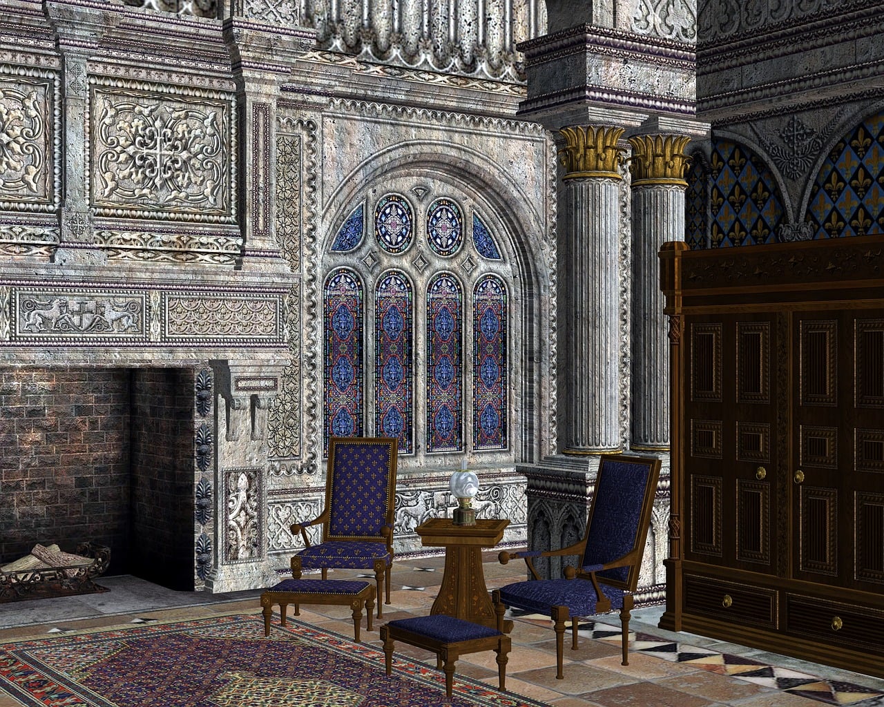 Download Grand Room, Manor House, Interior. Royalty-Free Stock ...