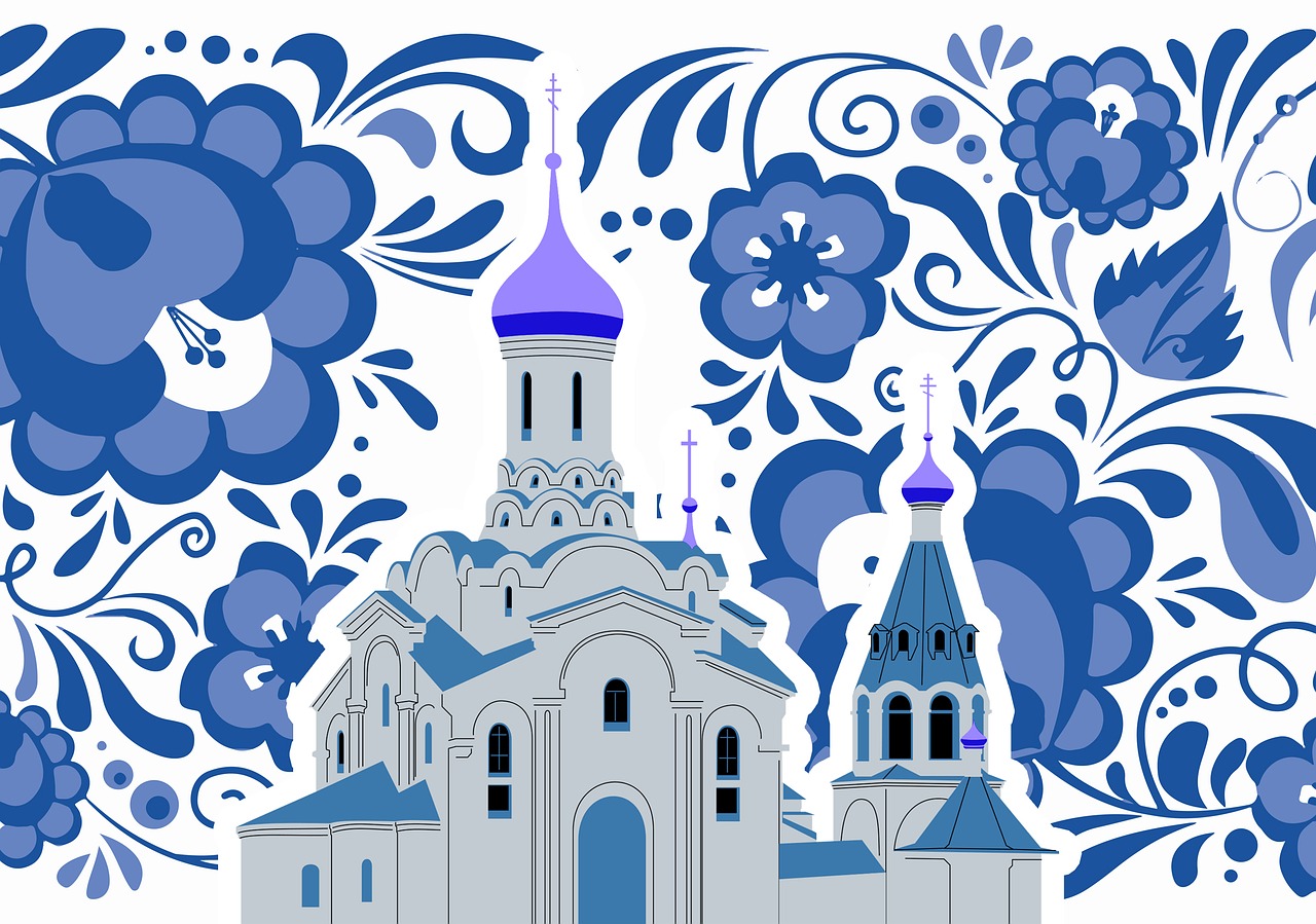 Download Gzhel, Temple, Folk Style. Royalty-Free Stock Illustration ...