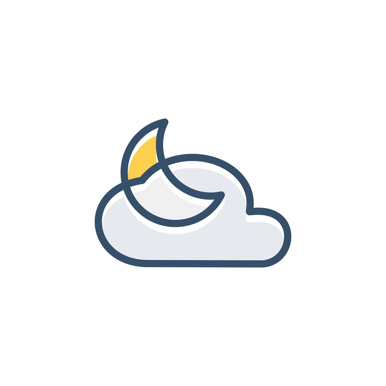 Download Cloud, Moon, Icon. Royalty-Free Vector Graphic - Pixabay
