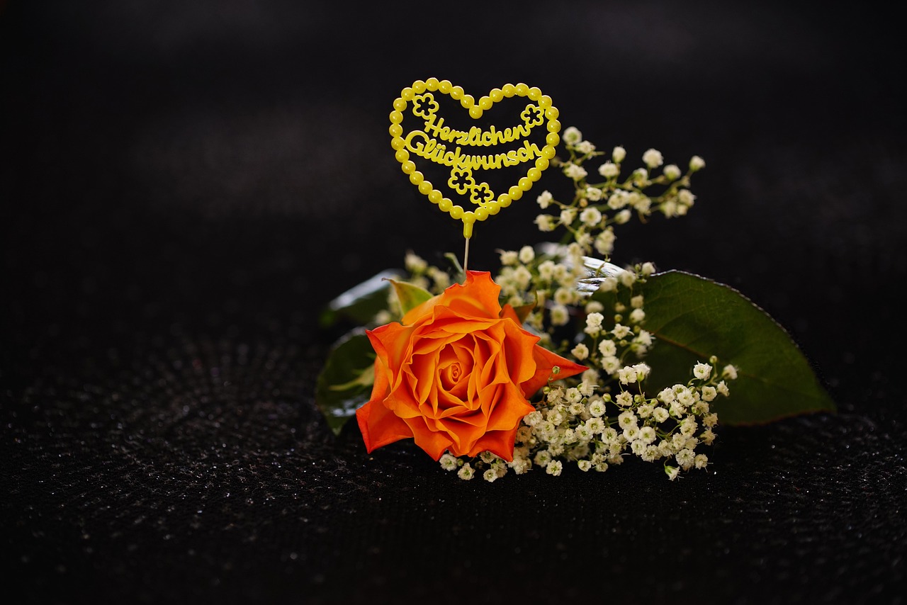 Rose With Gypsophila Orange White - Free photo on Pixabay - Pixabay