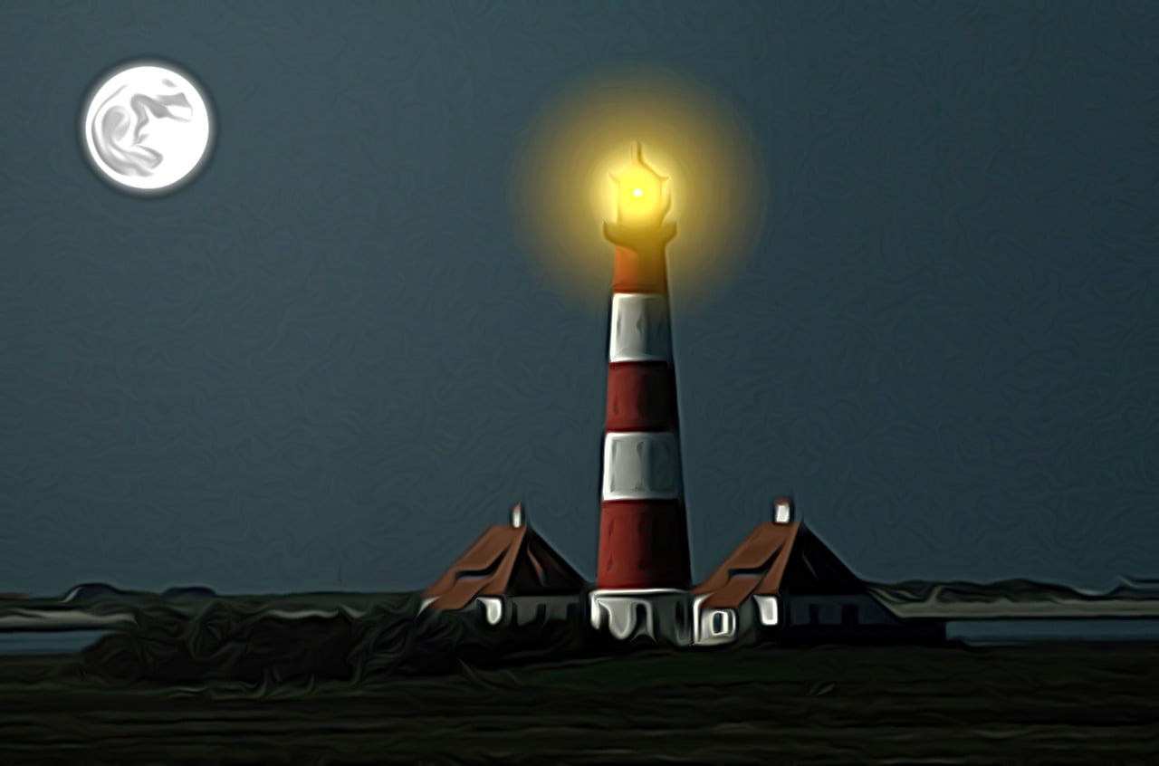 Westerheversand Faro Luna Mar Del - Imagen gratis en Pixabay