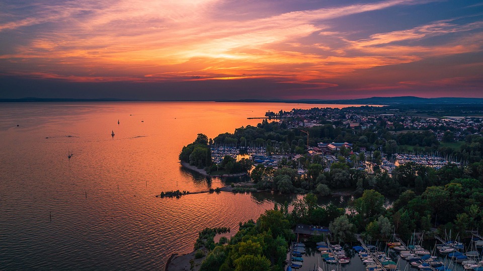 Lake Constance Sunset Aerial View - Free photo on Pixabay