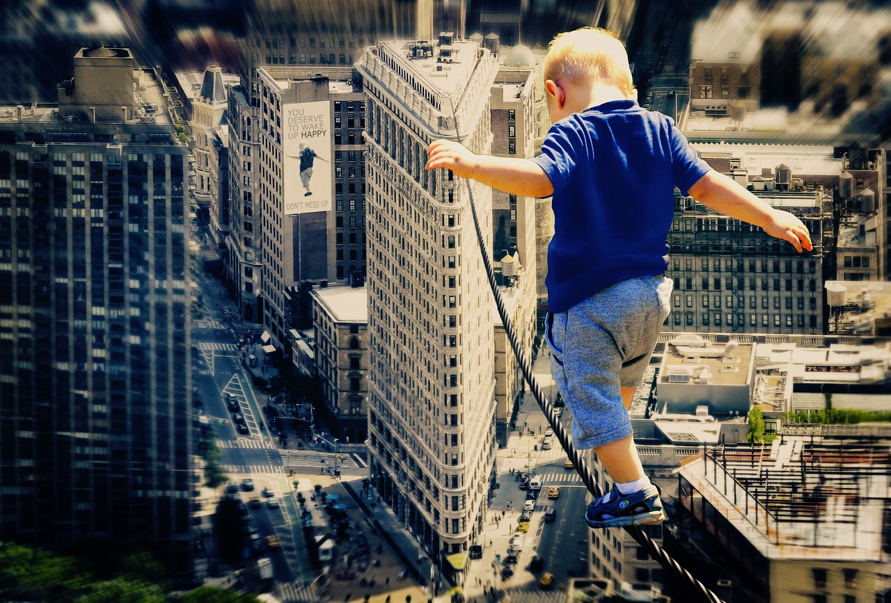 Child Big City Wire Rope Tightrope - Free photo on Pixabay - Pixabay