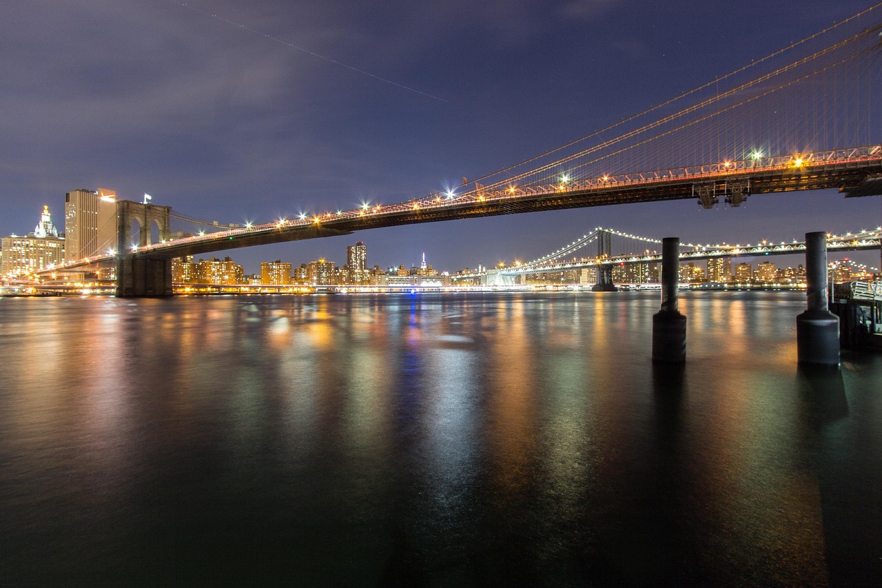 Brooklyn Bridge Night Lights - Free photo on Pixabay