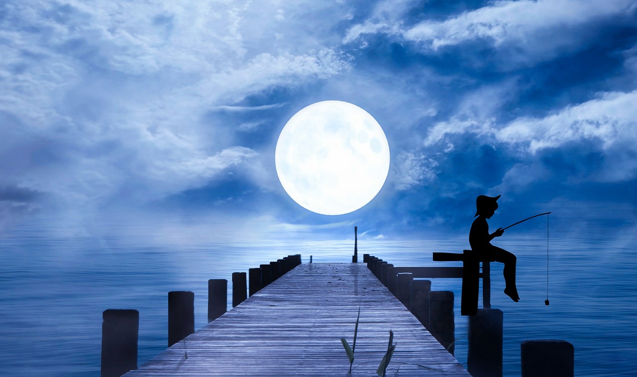 Fisherman Moon Sea - Free photo on Pixabay - Pixabay