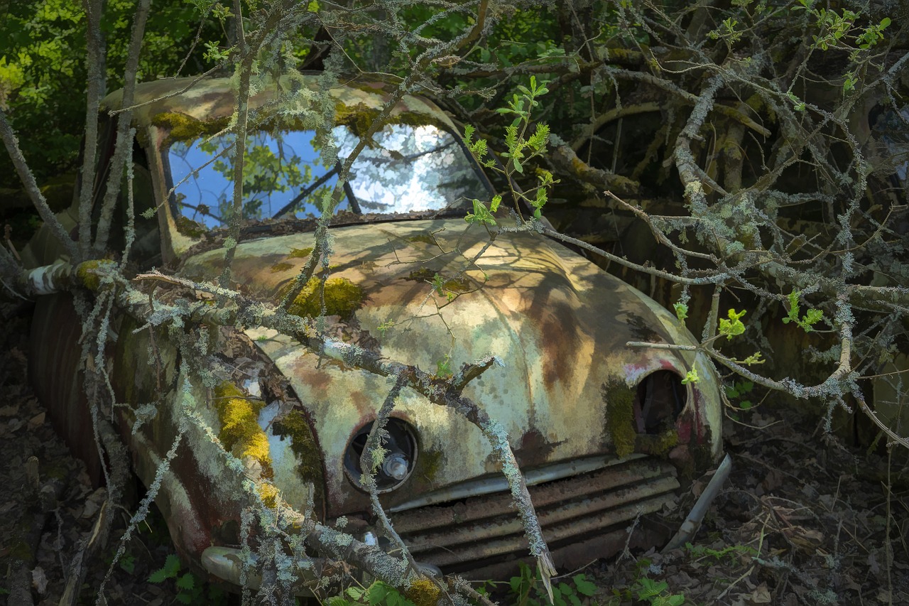 Gamle Rustne Biler Front Visning Af Gamle Rustne Biler — Stockfoto