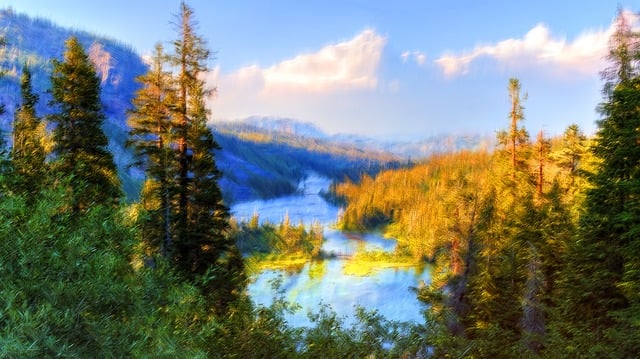Download Beautiful, Wilderness, Lake. Royalty-Free Stock Illustration ...