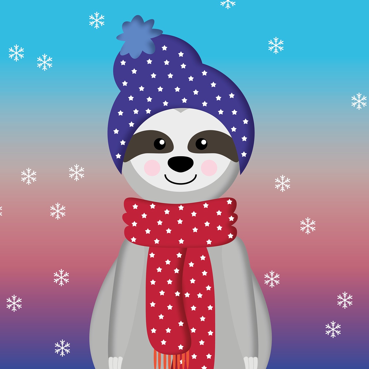 Download Sloth, Winter, Christmas. Royalty-Free Stock Illustration ...