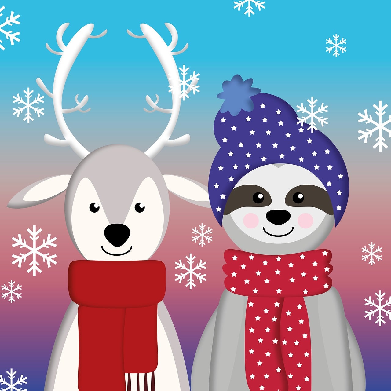 Sloth Deer Winter - Free image on Pixabay
