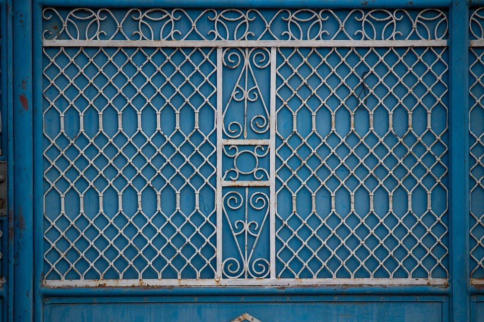 Blue Fence Grid - Free photo on Pixabay