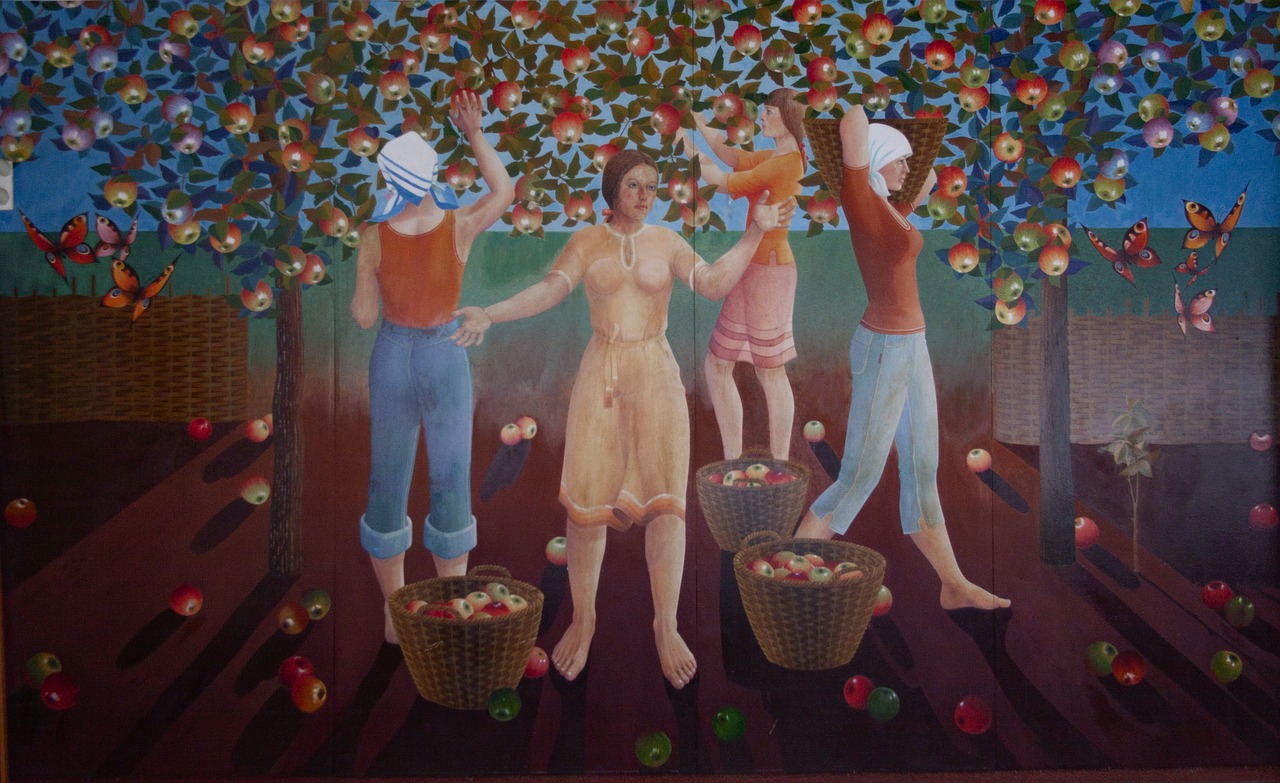 Download Painting Women Harvest Royalty-Free Stock Illustration Image ...