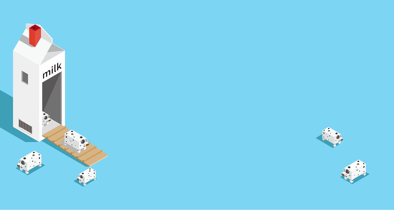Milk Cow Isometric Blue - Free vector graphic on Pixabay