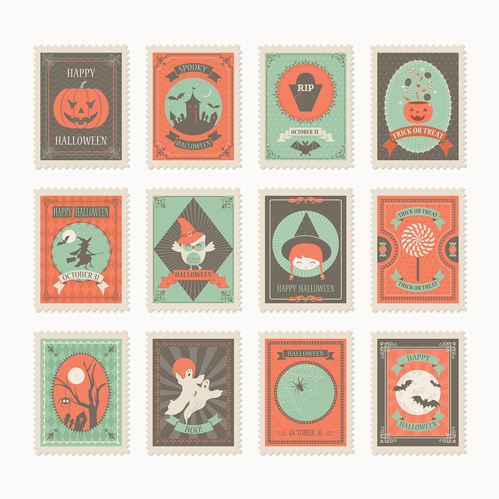 Download Halloween Stamps Greeting Card Royalty-Free Stock Illustration ...