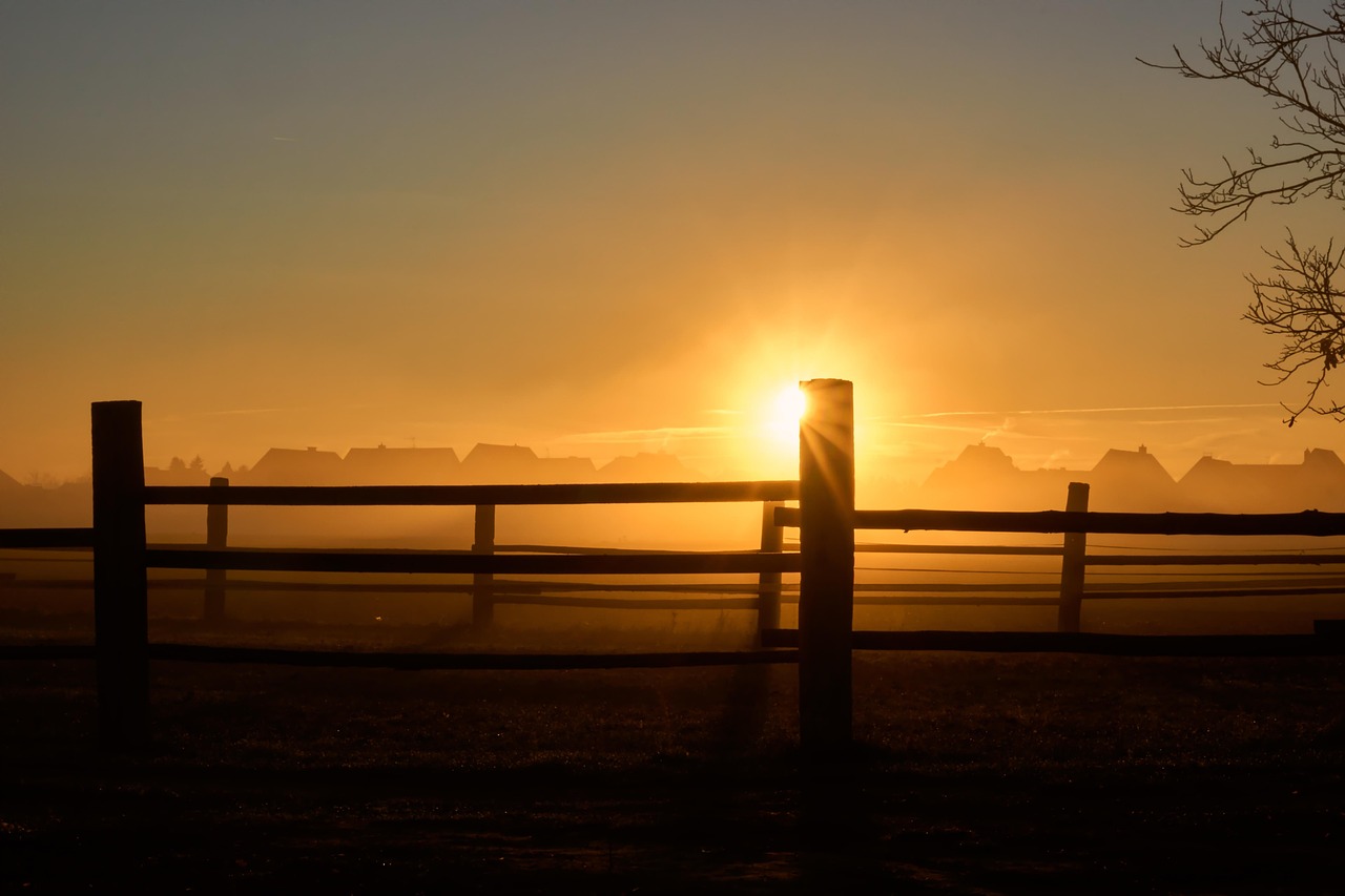 Sunrise Fence Wood - Free photo on Pixabay