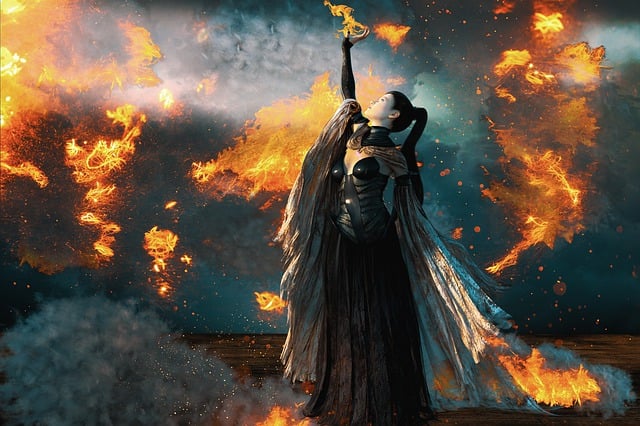 Download Woman, Fire, Fantasy. Royalty-Free Stock Illustration Image ...