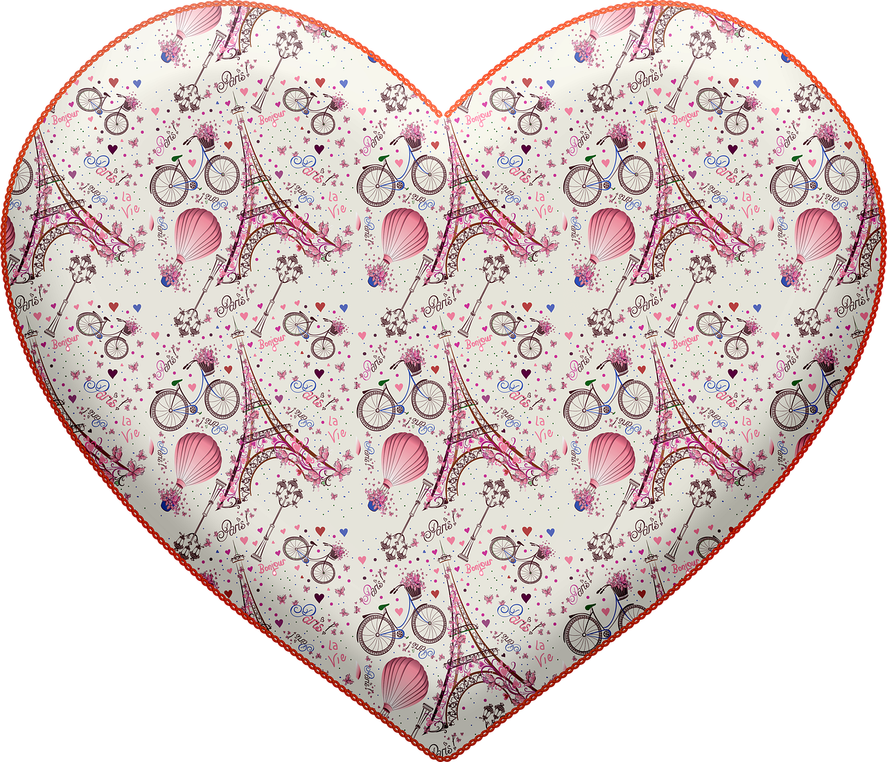 Red Puffed Hearts Graphics