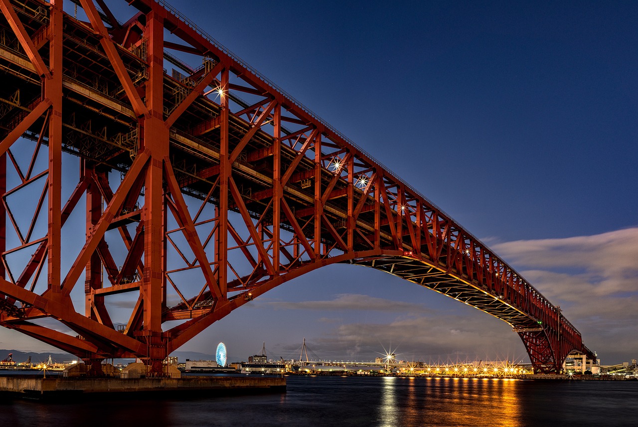 Landscape Night View Bridge Truss - Free photo on Pixabay